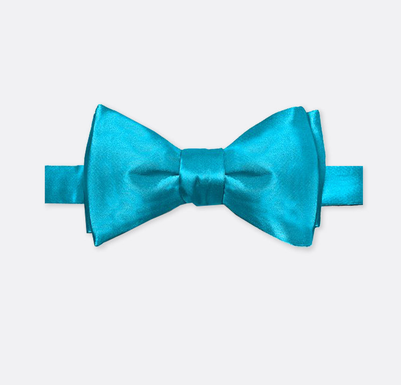 Solid Neon Blue Double Fold Bow Tie – Monzoro Pakistan